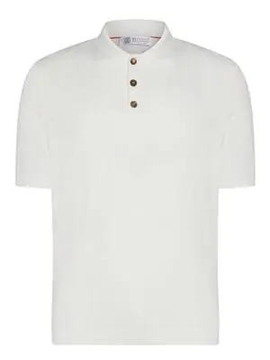 Brunello Cucinelli Short-sleeved Polo Shirt - White