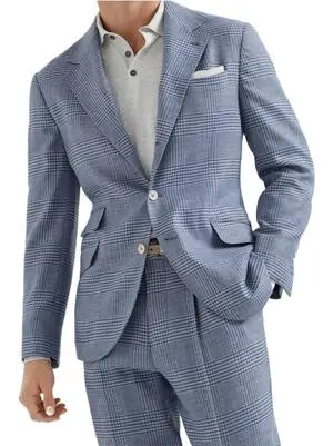 Brunello Cucinelli Checked Blazer - Gray