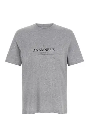 Brunello Cucinelli Logo Printed Crewneck T-shirt - Grey