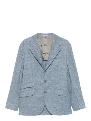 Brunello Cucinelli Checked Blazer - Blue