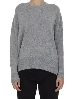 ALLUDE Drop Shoulder Ribbed Cashmere Jumper - Grey