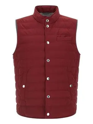 Brunello Cucinelli High-neck Quilted Gilet - Red