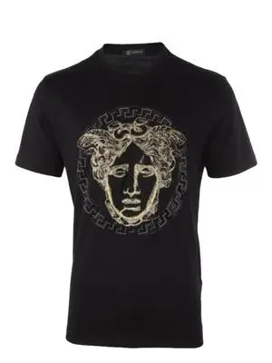 Versace Medusa Logo Printed T-shirt - Black