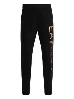 Emporio Armani Logo-print Cotton Track Trousers - Black