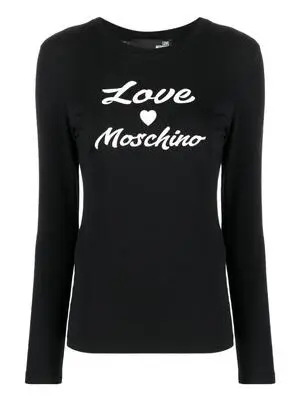 Moschino Detail Long Sleeve T-shirt - Black