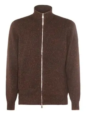 Brunello Cucinelli Zip-up High Collar Cardigan - Brown