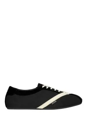 Celine Flat Sneakers In Grosgrain, Velvet, Suede Goatskin, And Lambskin - Black