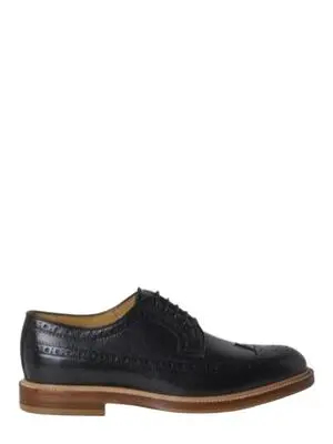 Brunello Cucinelli Lace-up Leather Brogues With Perforations - Black