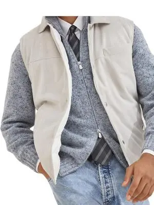 Brunello Cucinelli Brunello Cucinelli Sleeveless Collared Vest With Goose Down Filling Ivory