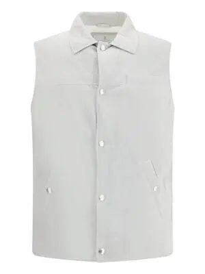 Brunello Cucinelli Brunello Cucinelli Sleeveless Collared Vest With Goose Down Filling Ivory