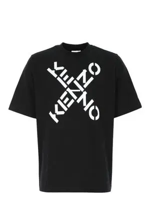 Kenzo Crossed Logo Crew-neck T-shirt - Black