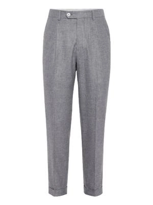 Brunello Cucinelli Flannel Tailored Trousers - Grey