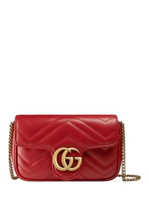 Gucci Gg Marmont Matelassé Leather Super Mini Bag - Red