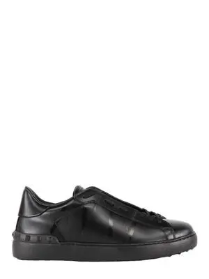 Valentino Garavani Open Leather Sneakers - Black