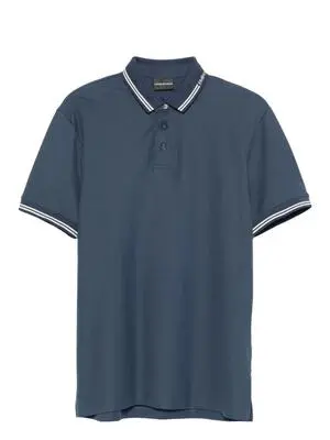 Emporio Armani Placed Logo Polo Shirt - Blue