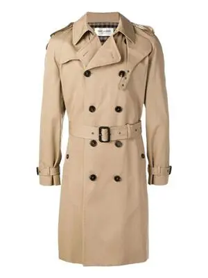 Saint Laurent Belted Trench Coat - Khaki