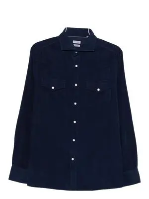 Brunello Cucinelli Long Sleeved Button-up Shirt - Blue