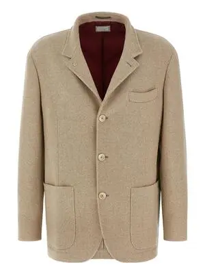 Brunello Cucinelli Chiné Diagonal Blazer - Beige