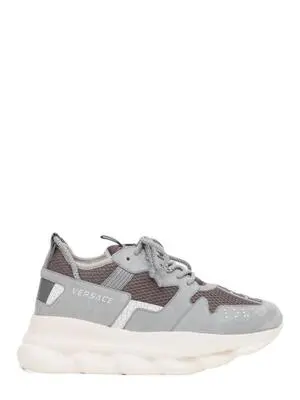 Versace Chain Reaction Platform Sole Sneakers - Gray