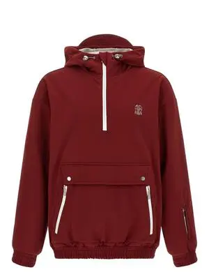 Brunello Cucinelli Hooded Anorak Jacket - Red