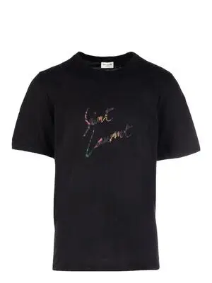 Saint Laurent Animal Print' T-shirt - Black
