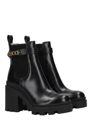 Gucci Logo-lettering 70mm Ankle Boots - Black