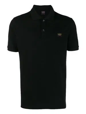 Paul & Shark Logo Patch Polo Shirt - Black