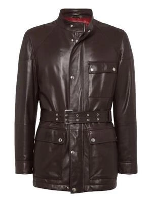 Brunello Cucinelli Belted Leather Safari Jacket - Brown