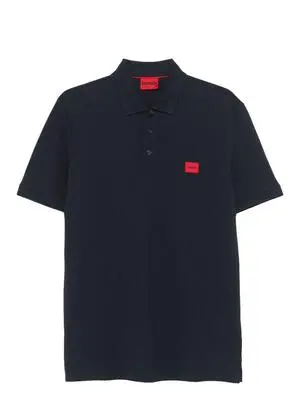 Hugo Boss Logo Patch Slim-fit Polo Shirt - Black