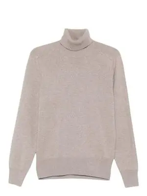 Brunello Cucinelli Ribbed Hem Turtleneck Sweater - Beige