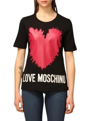 Moschino Heart Logo Print T-shirt - Black