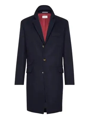 Brunello Cucinelli Single-breasted Lapel Collar Coat - Black