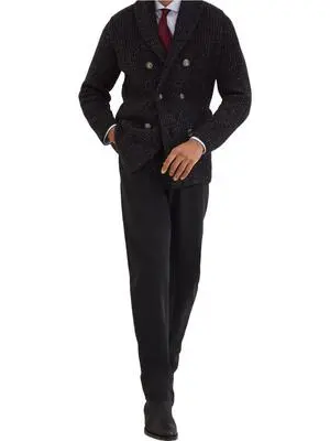 Brunello Cucinelli Straight-leg Jeans With Logo Patch - Black