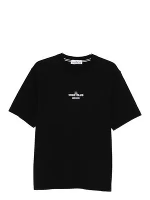 Stone Island Logo-printed Crew-neck T-shirt - Black