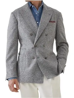 Brunello Cucinelli Grisaille One-and-a-half Breasted Deconstructed Blazer - Gray