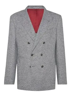 Brunello Cucinelli Grisaille One-and-a-half Breasted Deconstructed Blazer - Medium Gray