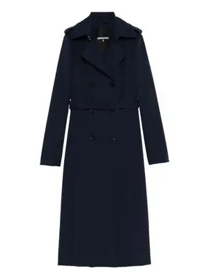Patrizia Pepe Double-breasted Belted Coat - Black