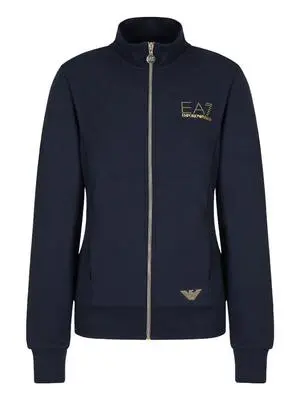 EA7 Long-sleeve Zip-up Sweatshirt - Black