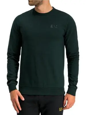 EA7 Logo Printed Hoodie - Black