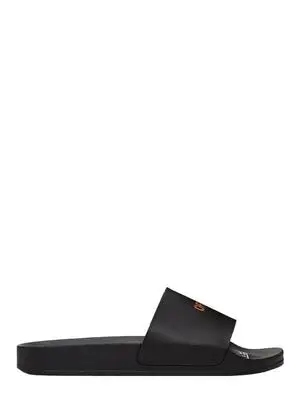 Off-White Logo Print Pool Slides - Black