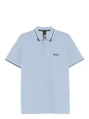 Hugo Boss Contrast-logo Polo Shirt Blue
