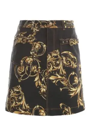 Versace Baroque Printed Skirt - Black