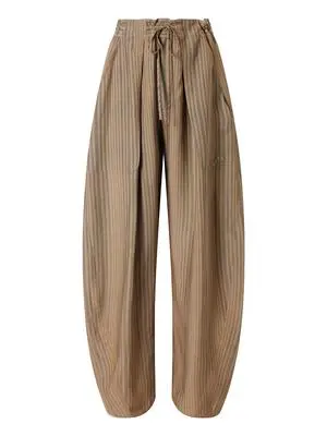 KALLMEYER Clemence Striped Twill Wide-leg Pants - Neutrals