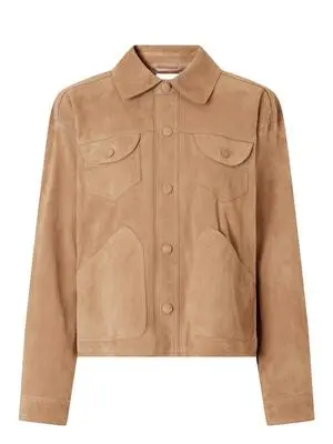 FRAME Utility Suede Jacket - Neutrals