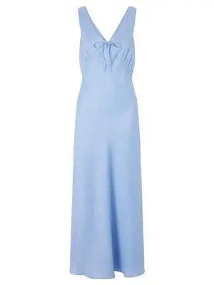 MIGUELINA Miguelina Amaru Bow-Detailed Linen-Jacquard Maxi Dress