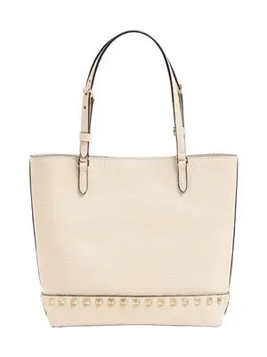 Valentino Garavani Rockstud Small Leather Tote - White