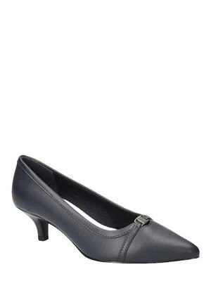 EASY WORKS BY EASY STREET Zayn Kitten Heel Pointed Toe Pumps - Navy