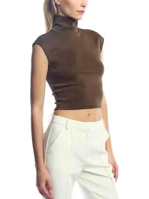 LBLC THE LABEL Winslow Sleeveless Turtleneck Top - Maple