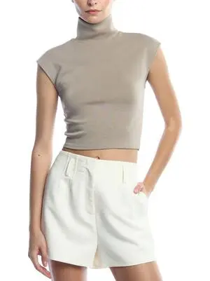 LBLC THE LABEL Winslow Sleeveless Turtleneck Top - Mocha