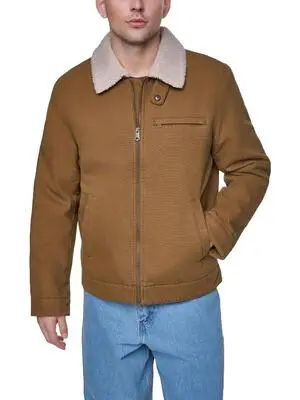 LEVI'S Western Utility Jacket With Faux Shearling Collar - Brown